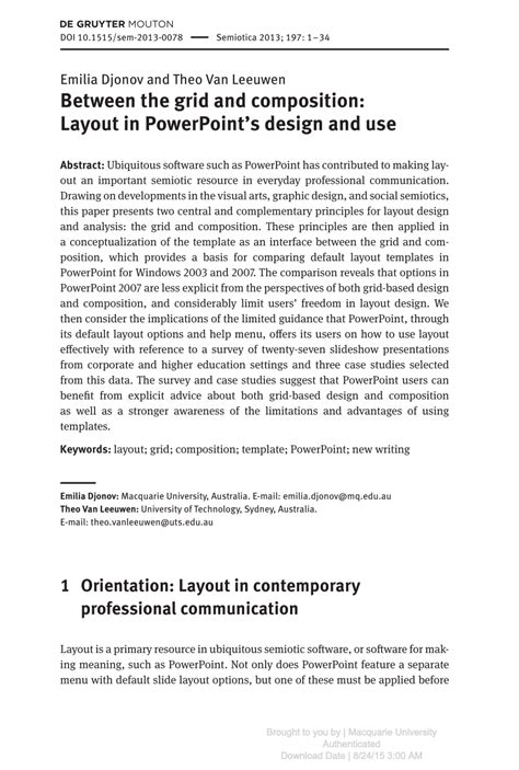 Pdf Between The Grid And Composition Layout In Powerpoints Design And Use