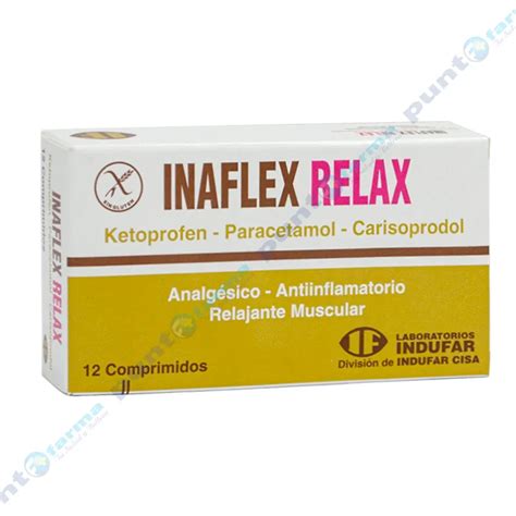 Inaflex Relax Ketoprofen Paracetamol Carisoprodol Contiene 12