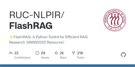 Github Ruc Nlpirflashrag ⚡flashrag A Python Toolkit For Efficient Rag Research 2025
