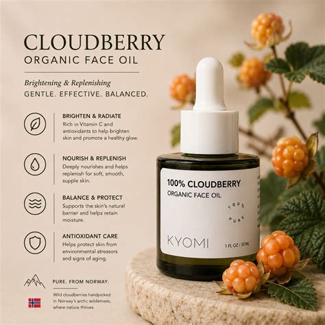 Organic Cloudberry Face Oil 100 Pure Antioxidant Botanical Oil