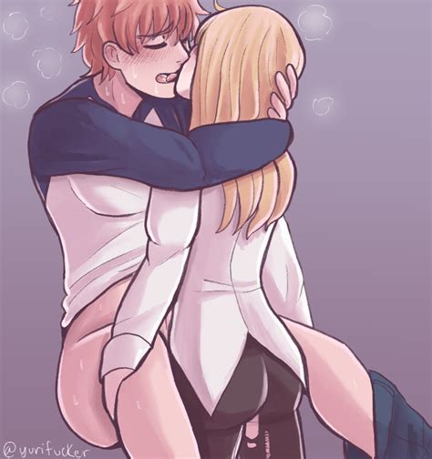 Rule 34 Artoria Pendragon Blush Emiya Shirou Fatestay Night Fate Series Femdom French Kiss