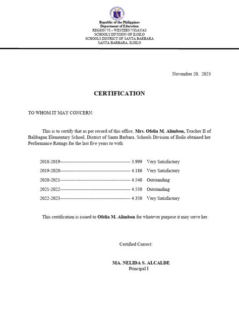 Ipcrf Certification Pdf Qualifications Academic Degree