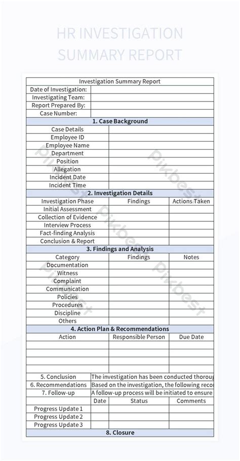 Investigation Summary Report Template Investigation Summary Report Template