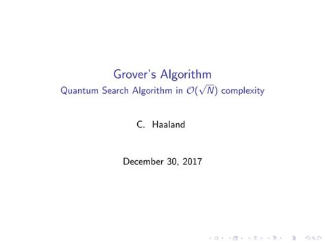 Grovers Algorithm Ppt