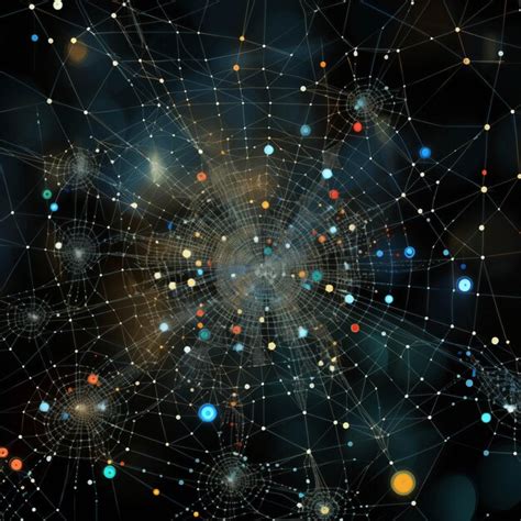 Complex Spider Web Representing A Network Of Connections And Data