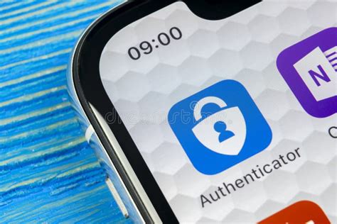 Microsoft Authenticator Application Icon On Apple Iphone X Smartphone Screen Close Up Microsoft