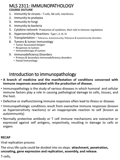 Immunopathology Pptx Pdf Immune System Interferon