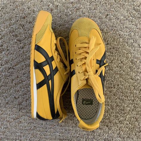 Onitsuka tiger yellow and black Mexico 66. Size 6... - Depop