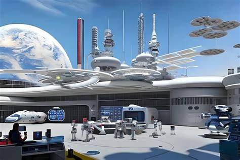 Premium Ai Image Image Of A Futuristic Moon Space Lab