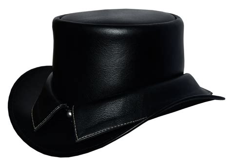 Top Hat Biker Hat Leather Top Hat Handmade With 100 Etsy