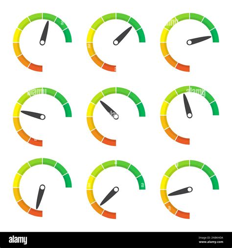Rating Meter Gauge Element In A Flat Design Vector Illustration Stock
