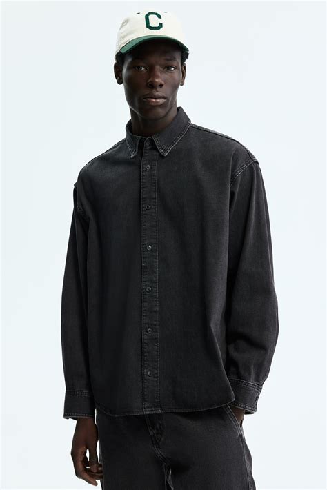 Mens Denim Shirts Oversized Short Sleeve And More Handm In