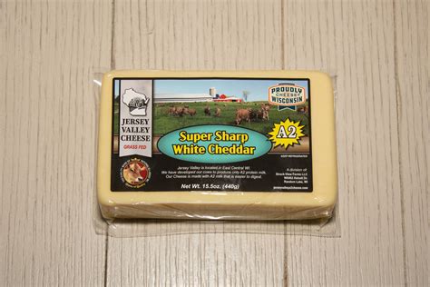 White Super Sharp Cheese 1lb Jersey Valley A2 Cheese