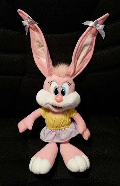 Babs Bunny 90s Plush Tiny Toon Adventures Pink Rabbit Ear Bows Looney