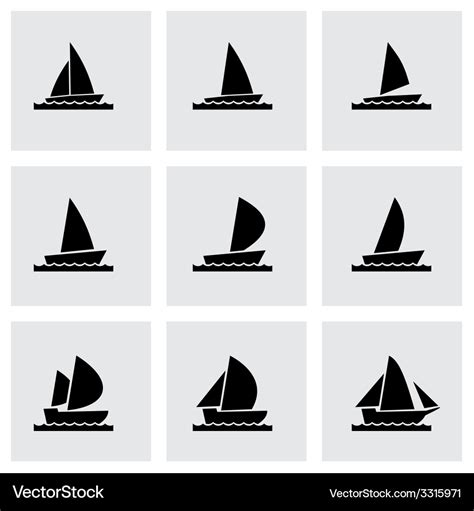 Sailboat Icon Set Royalty Free Vector Image Vectorstock