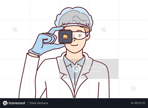 Engineer Holding Microprocessor Chip Illustration Free Download People Illustrations Iconscout