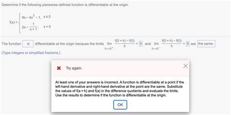 solved determine if the following piecewise defined function