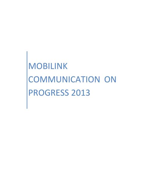 Mobilink Ungc Cop 2013 United Nations Global Compact