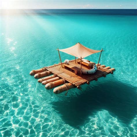 Vacation Flotation In A Shallow Bay Stock Illustration Illustration