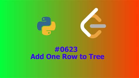No Sound Leetcode 623 Add One Row To Tree Youtube