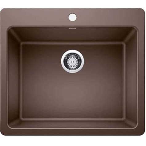 Blanco Corence 25 X 22 X 9 Medium Single Dual Mount Cafe Brown Silgranit Kitchen Sink