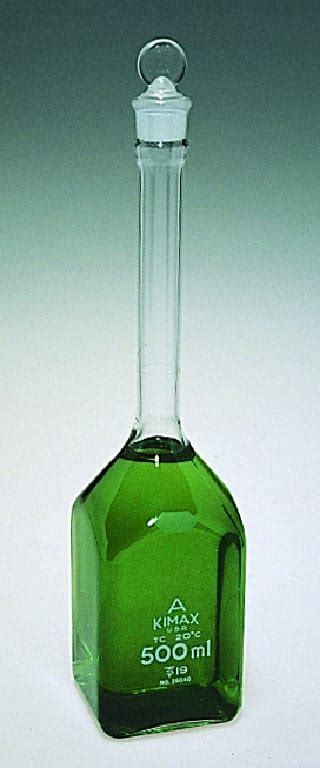 Kimax® Volumetric Flask With [st] Glass Stopper Square Class A