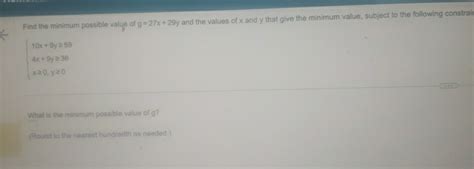 Solved Find The Minimum Possible Value Of G 27x 29y ﻿and The