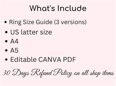 Printable Ring Size Chart Template Ring Sizer Ring Size Finder Ring Size Guide Ring Measure