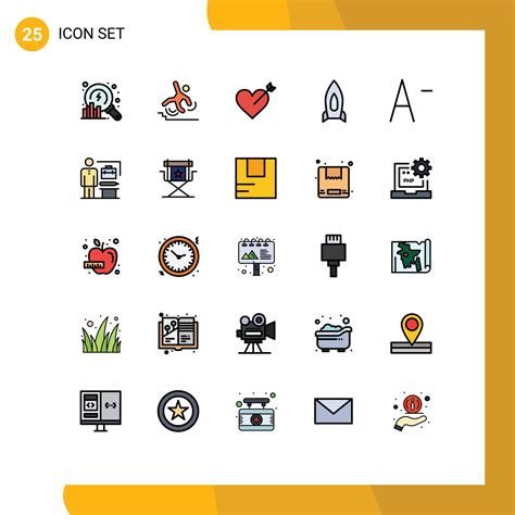 25 User Interface Filled Line Flat Color Pack Of Modern Signs And