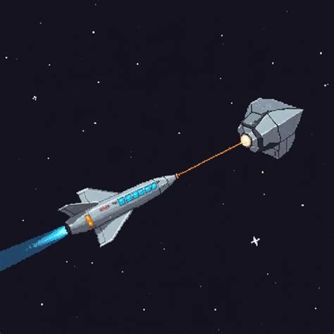 Free Pixel Space Docking Image Spacecraft Shuttle Pixelart