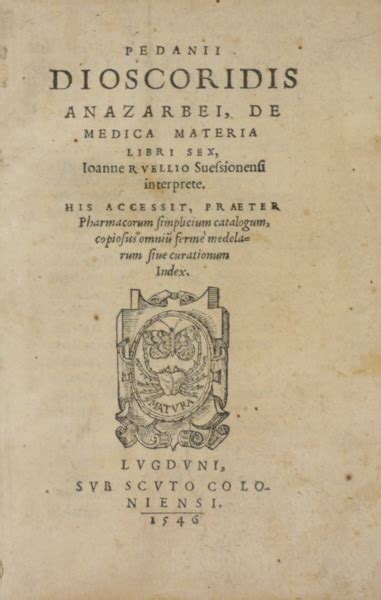 De Medica Materia Libri Sex Materia Medica Em Seis Livros By