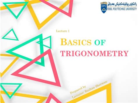 Lecture 1 Basics Of Trigonometry Surveying Pdf Geography Science