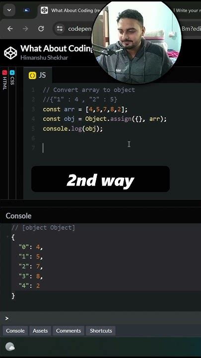 Convert Array To Object Javascript Javascriptarrays Coding Dsa
