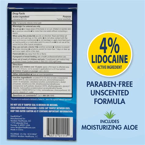 Healthwise 4 Lidocaine Roll On Veridian Healthcare