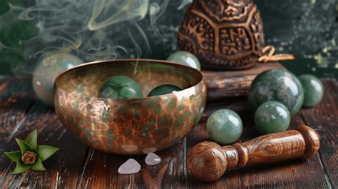 Copper Tibetan Singing Bowl With Stone Balls To Religious Rituals