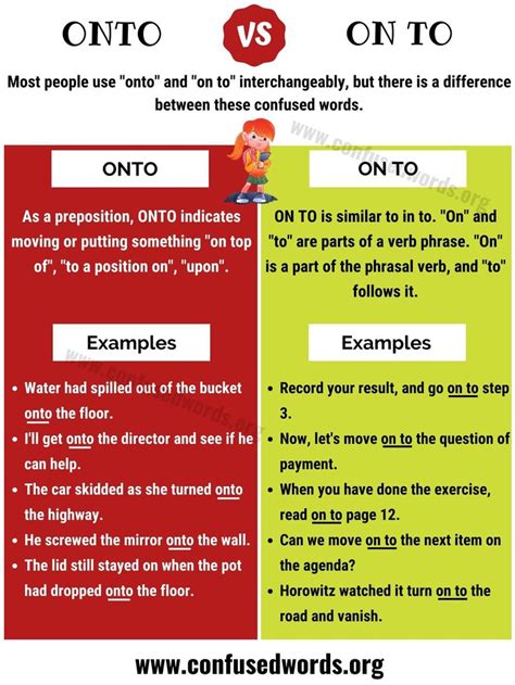 ONTO Vs ON TO How To Use Onto Or On To In English Confused Words Learn English Words