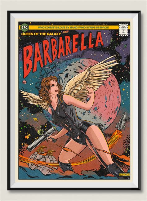 太空英雌芭芭丽娜复古插画barbarella Movie Poster Illustration On Behance