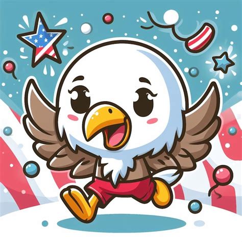Cute Eagle Cartoon Illustration Premium Ai Generated Image