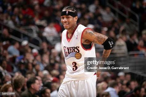 Allen Iverson Of The Philadelphia 76ers Smiles During The Game News