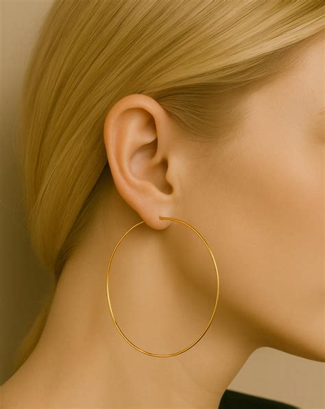 14k Gold Filled Extra Large Hoop Earrings 25 Inch Hoops Thin Dainty