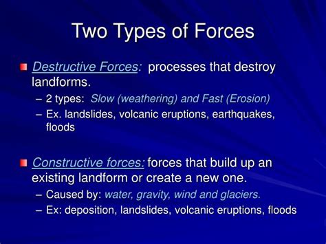 Ppt Constructive And Destructive Forces On Landforms Powerpoint