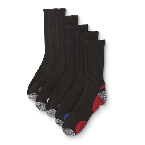 Mens 5 Pairs Athletic Crew Socks