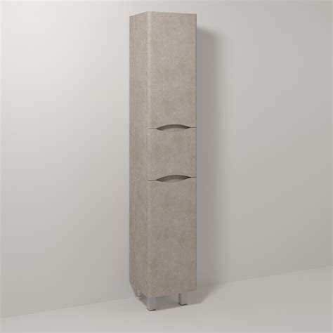 Шкаф пенал Vod Ok Adel 30 R с бельевой корзиной белый камень напольный глянцевый 8842 купить