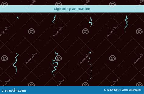 Vector Lightning Animation Frames For Cartoon Game Stock Vector Illustration Of Electric