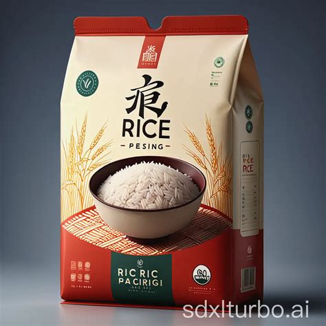 Modern Vibrant Rice Packaging Design Illustration Sdxl Free Online