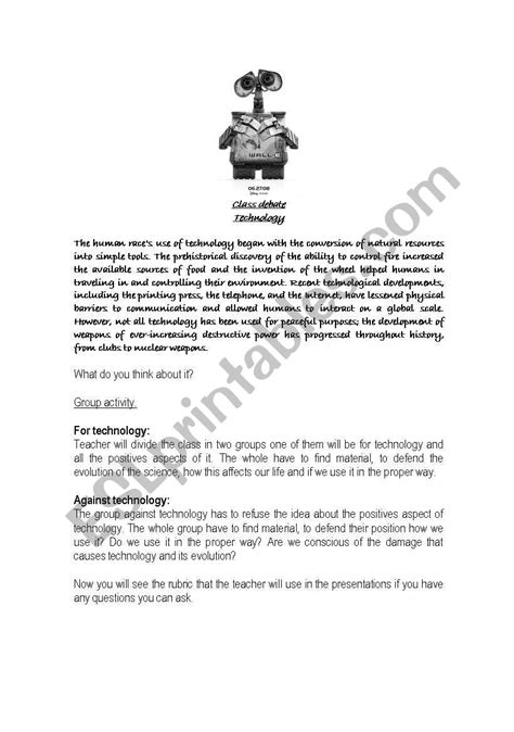 Class Debate Esl Worksheet By Andyta