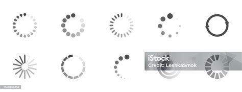 다운로드 기호 세트 로드 아이콘 세트 로드 시스템 데이터 로드 로딩 바 컴퓨터를 고정합니다 벡터 스톡 일러스트레이션 벡터 일러스트 레이 션 0명에 대한 스톡 벡터 아트 및