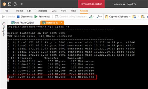 Use Iperf To Test The Throughput Inside An Oci Hub And Spoke Vcn Routing Architecture