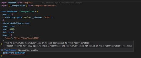 could not build nfig ts at 5 60 0 with webpack dev server