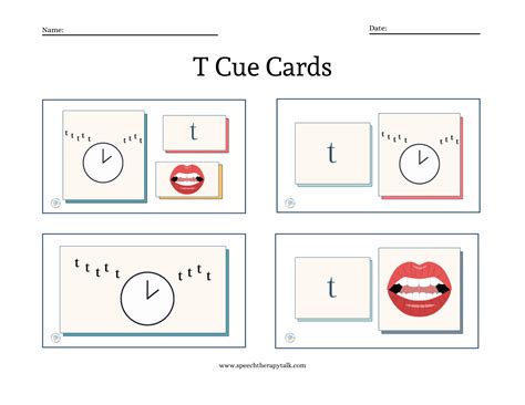 T Cue Cards Speech Therapy Talk Membership